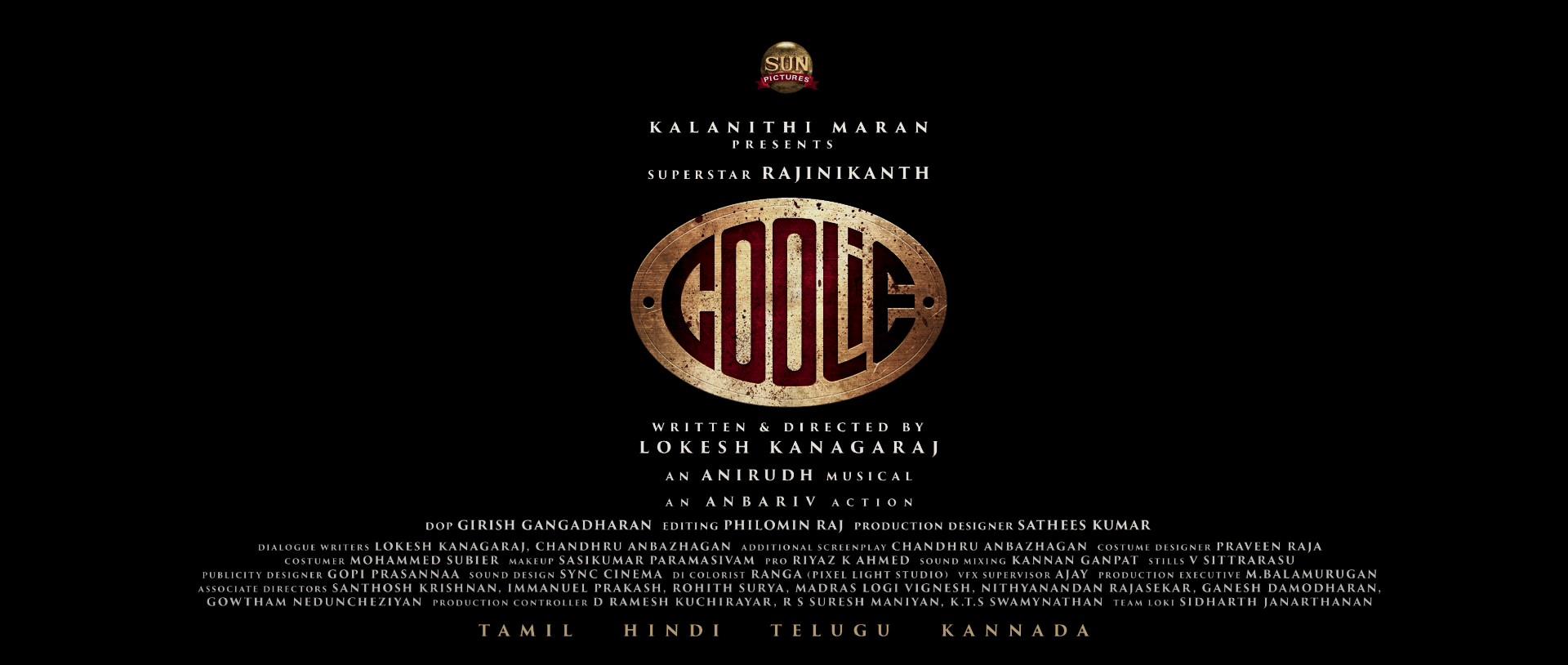 Coolie is the title of Thalaivar 171 starring Rajinikanth! Tamil Movie, Music Reviews and News